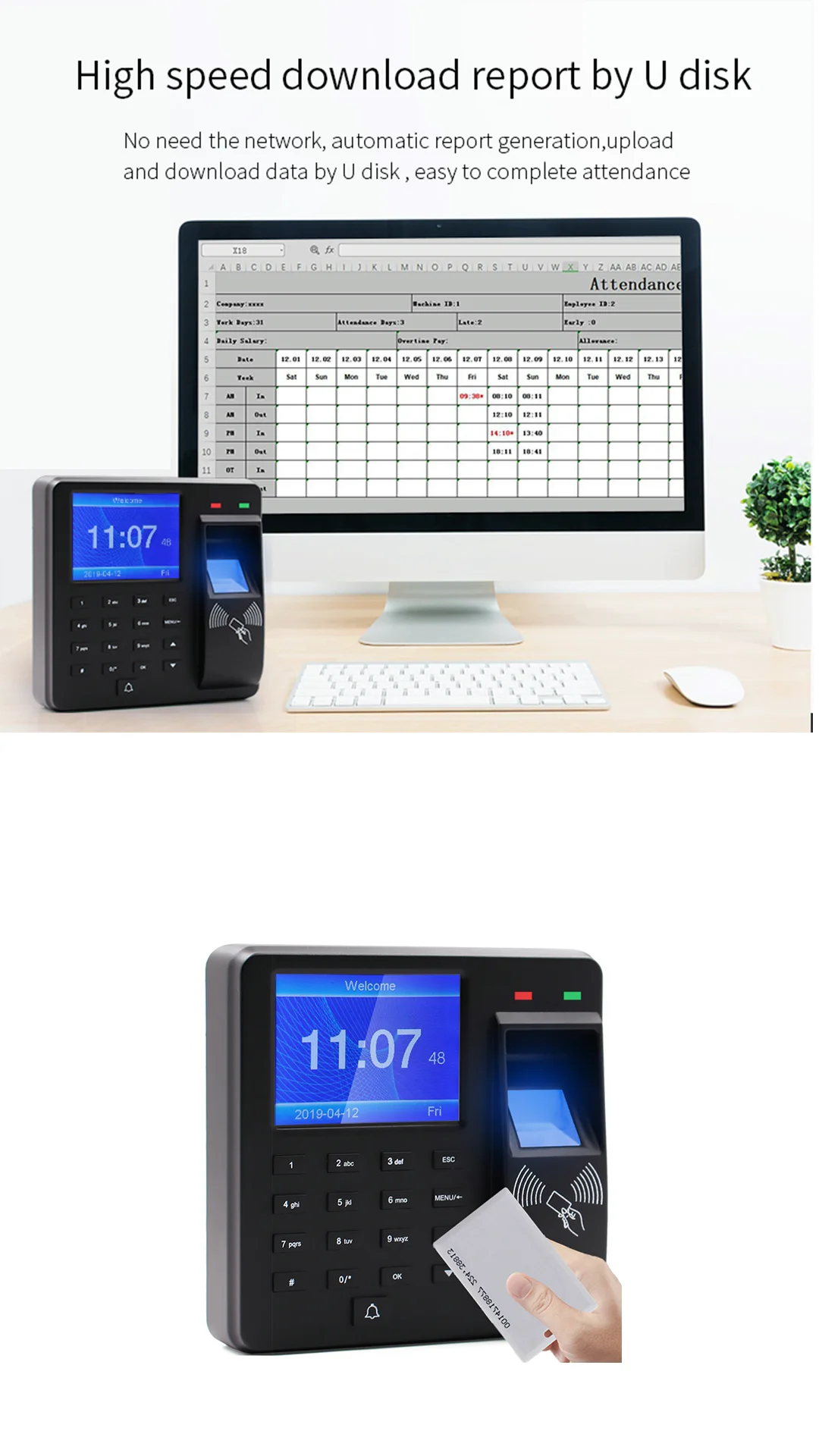 Attendance Access Control Fingerprint Password Time Attendance And ...