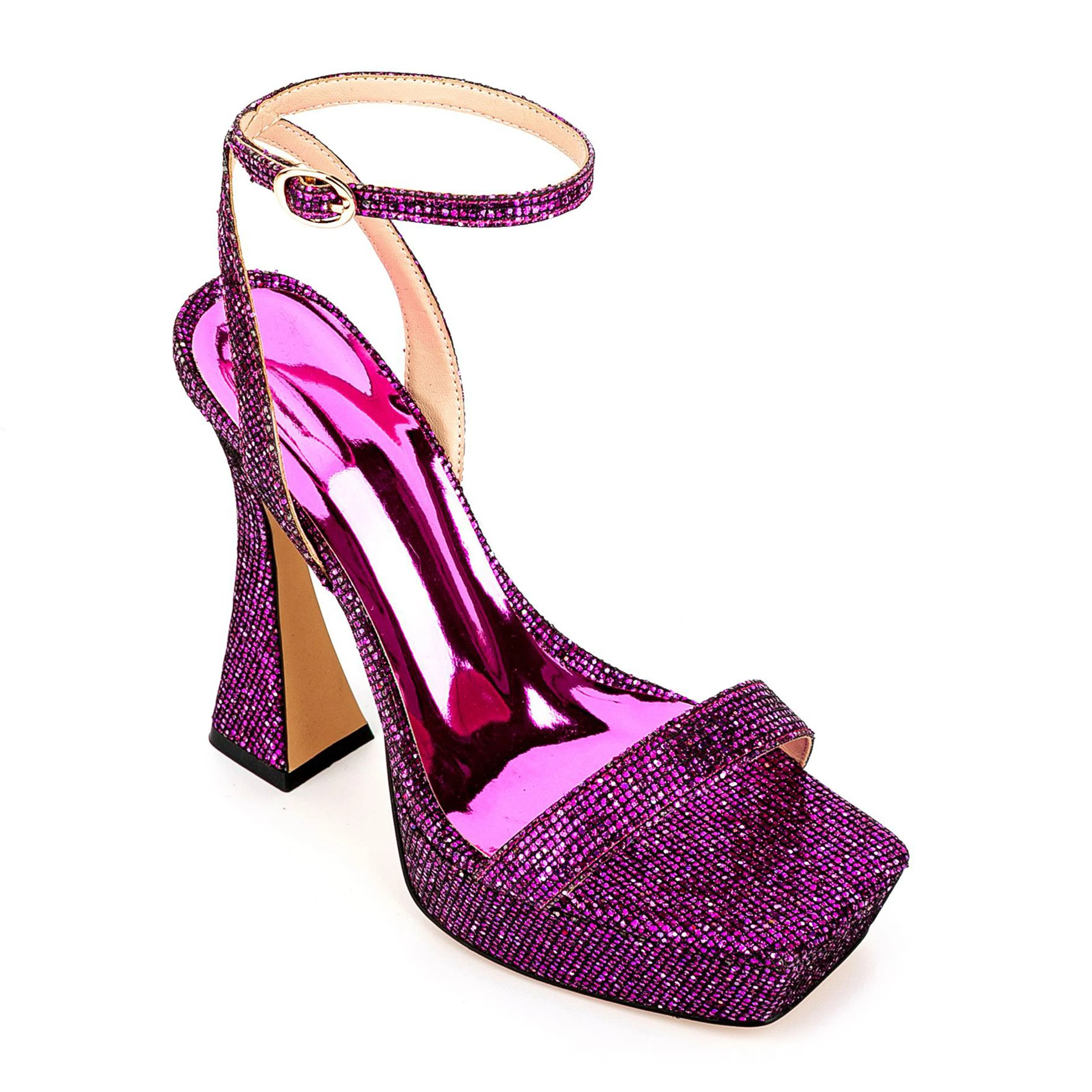 Shiny Bling Glitter High Heeled Sandals for Bride Wedding