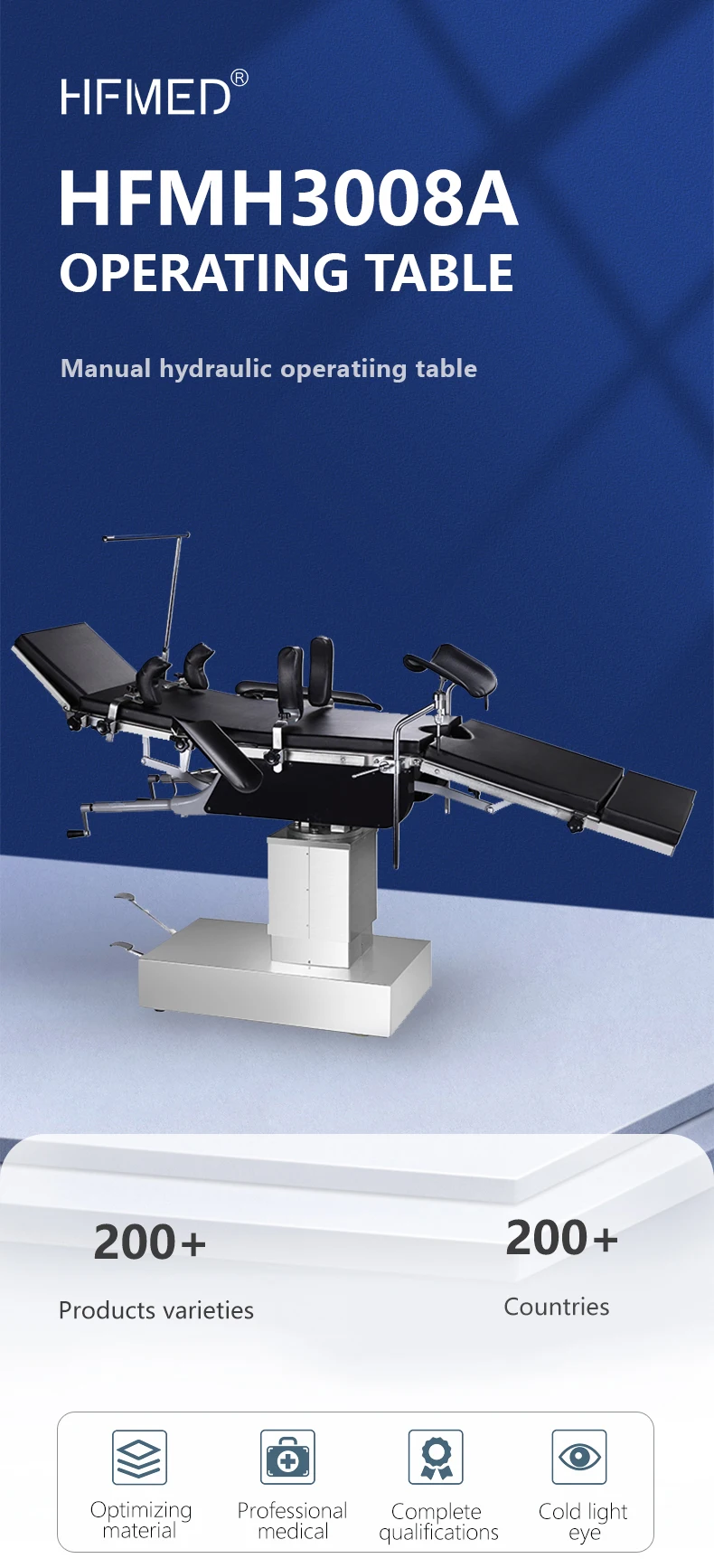 HFMH3008A Z Type Head Control Hydraulic OT Table for Surgery