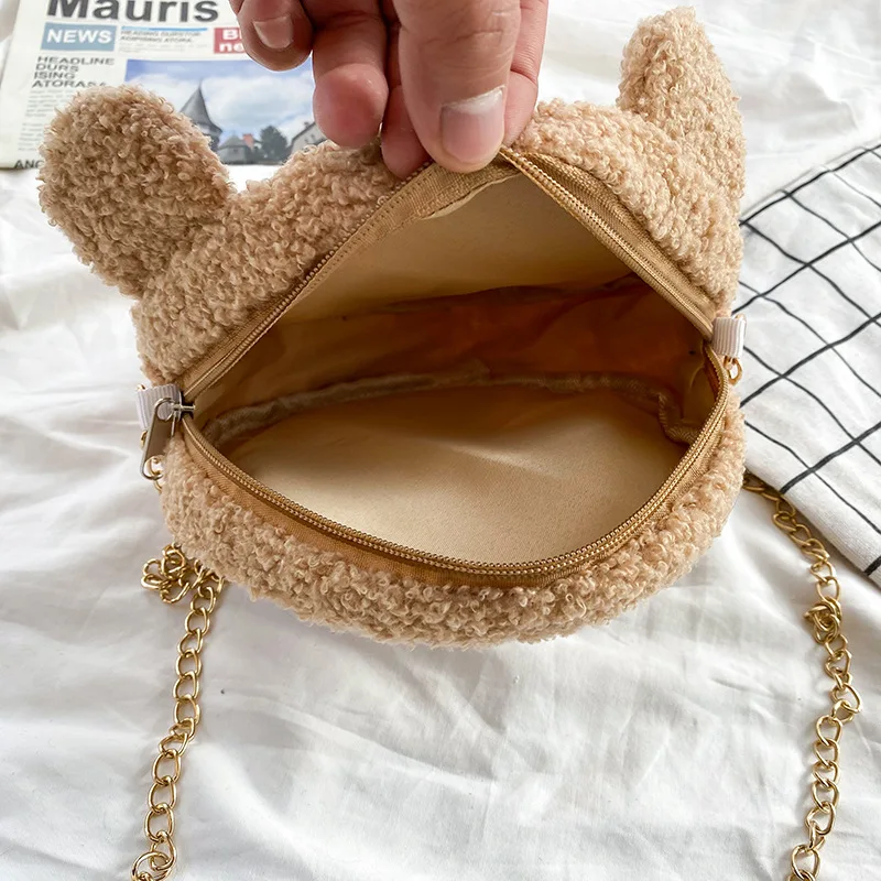 Korean Plush Female Cartoon Small Cute Teddy Bear Embroidery Shoulder ...