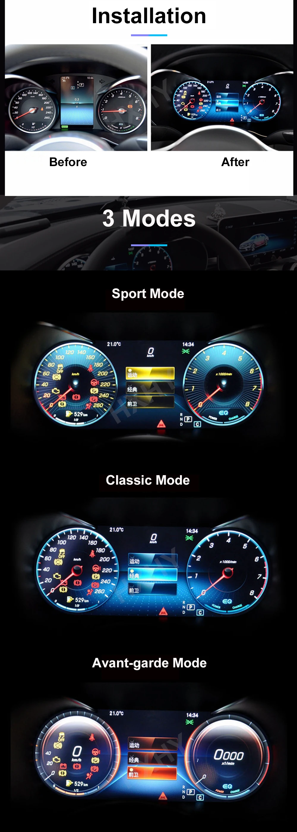 Hxhy Latest Original Car Cockpit Digital Cluster For Benz C Class W205 ...