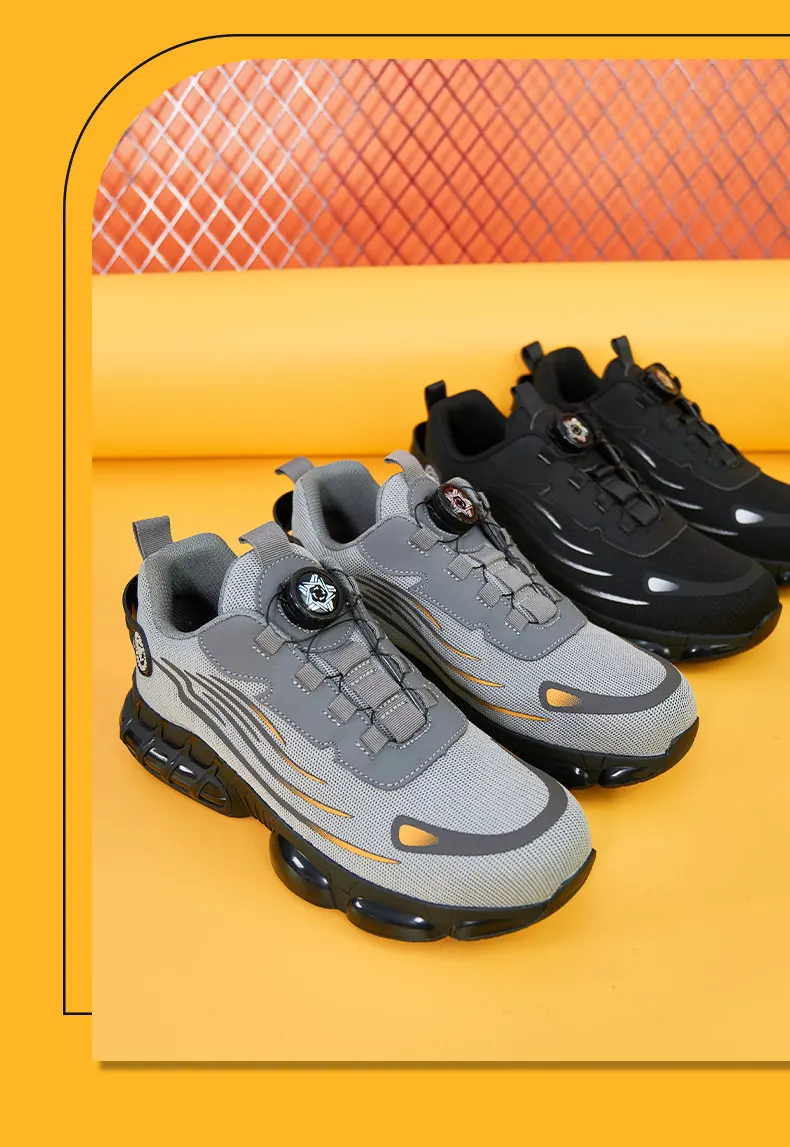 Wholesale Safety Shoes Factory Dial Buckle Safety Shoes for Men, Black ...