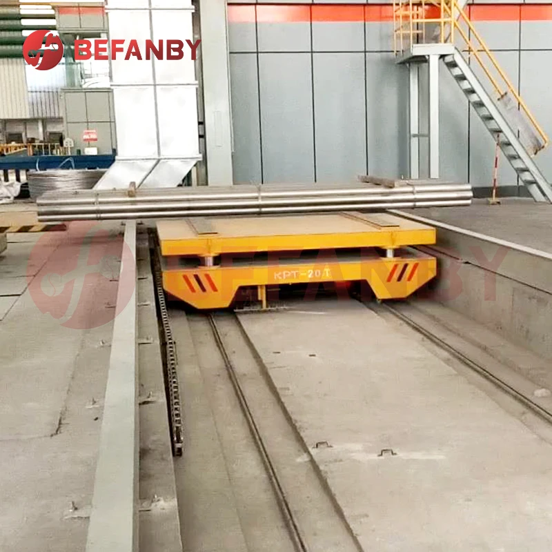 Towed Cable Powered Large Table Electric Transfer Platform Car On Rails ...