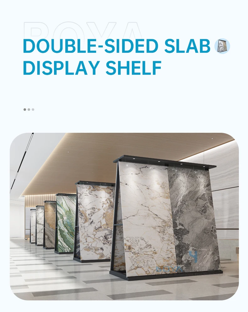 Customizable Double Side Metal Stone Granite Marble Rack