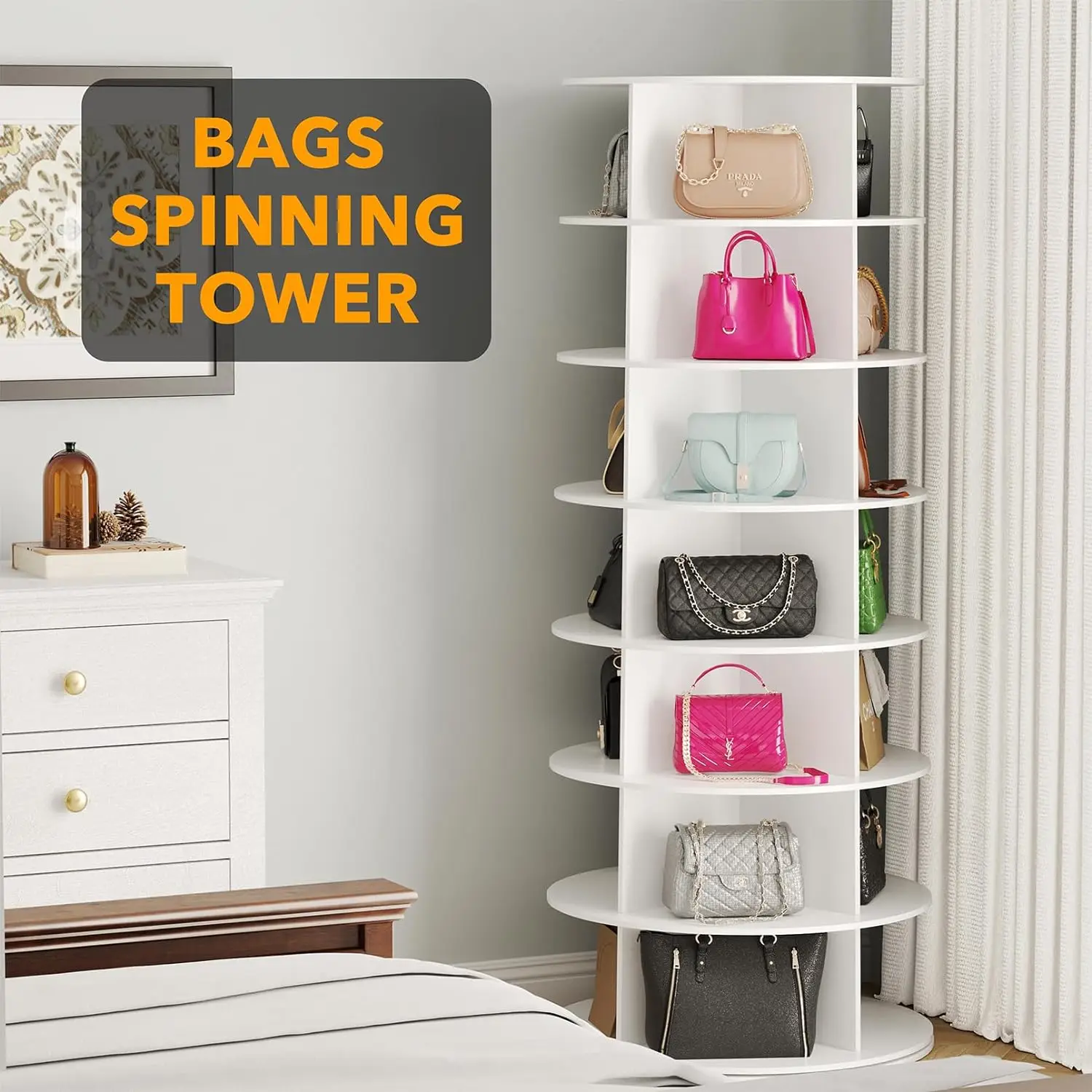 Alibaba.com: 7 Tier Rotating Spinning Shoe Rack Tower, White Round ...