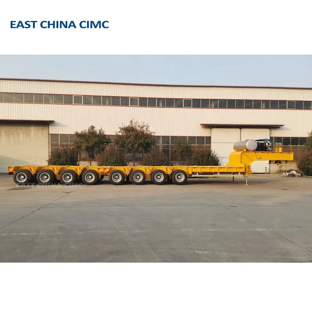 8 Axles 32 Wheels Heavy Duty Lowbed Trailer With Lifting Axles 200t ...
