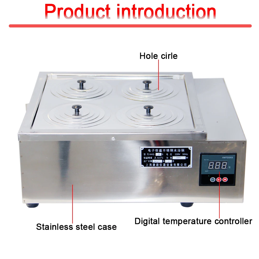 SUGOLD Laboratory Digital Electro-Thermal Water Bath 4 Holes