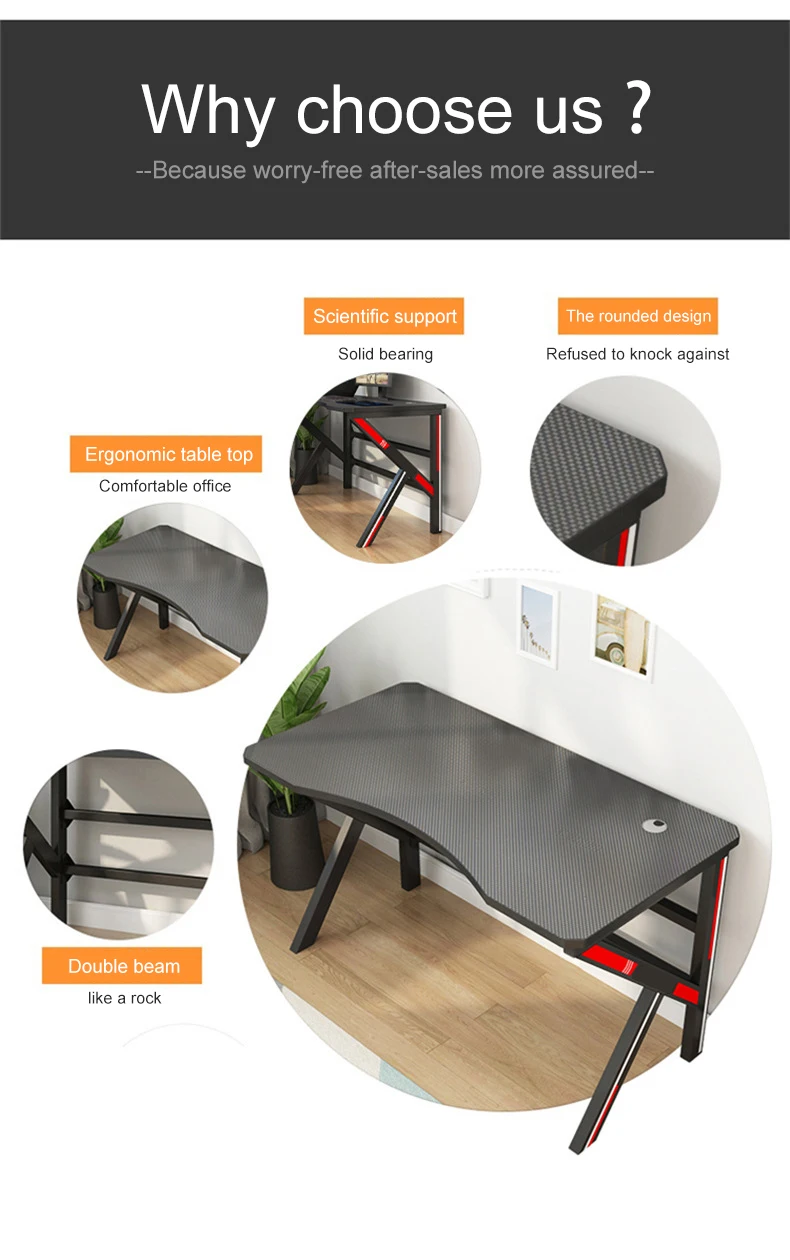 Gaming Desk Z-Shaped Computer Desk Professional Game Work Station PC ...