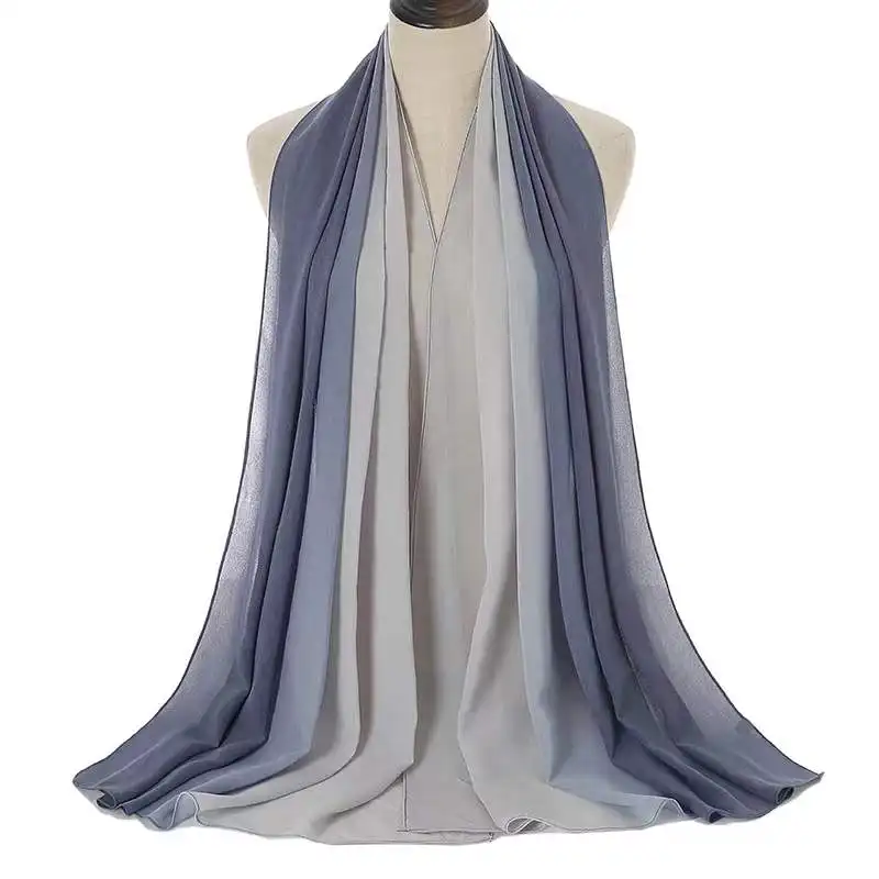 180*70cm Islam Shawl Stylish Ethnic Scarves & Shawls Gradient Georgette ...