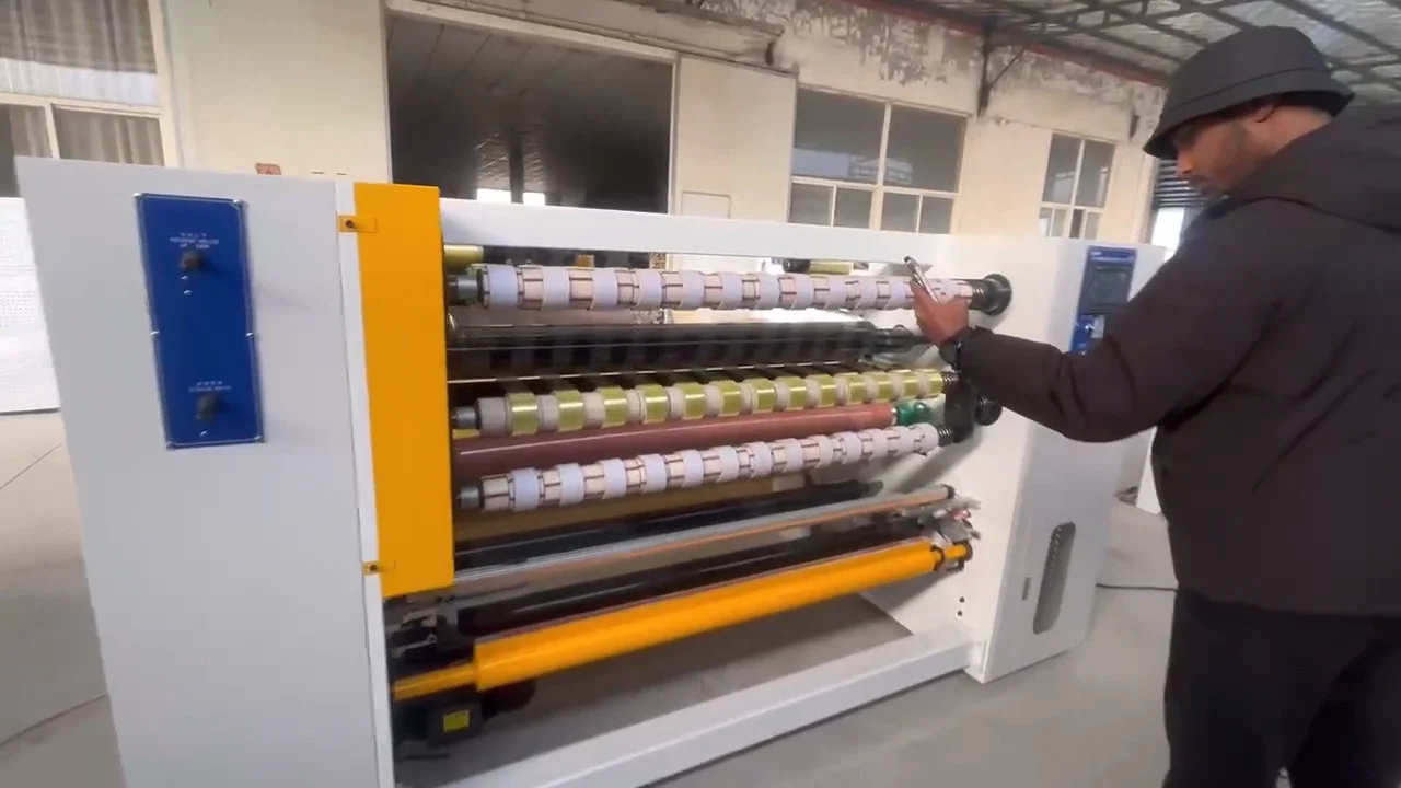 210 Model Bopp Cello Tape Film Jumbo Roll Rewinding Cutting Machine ...