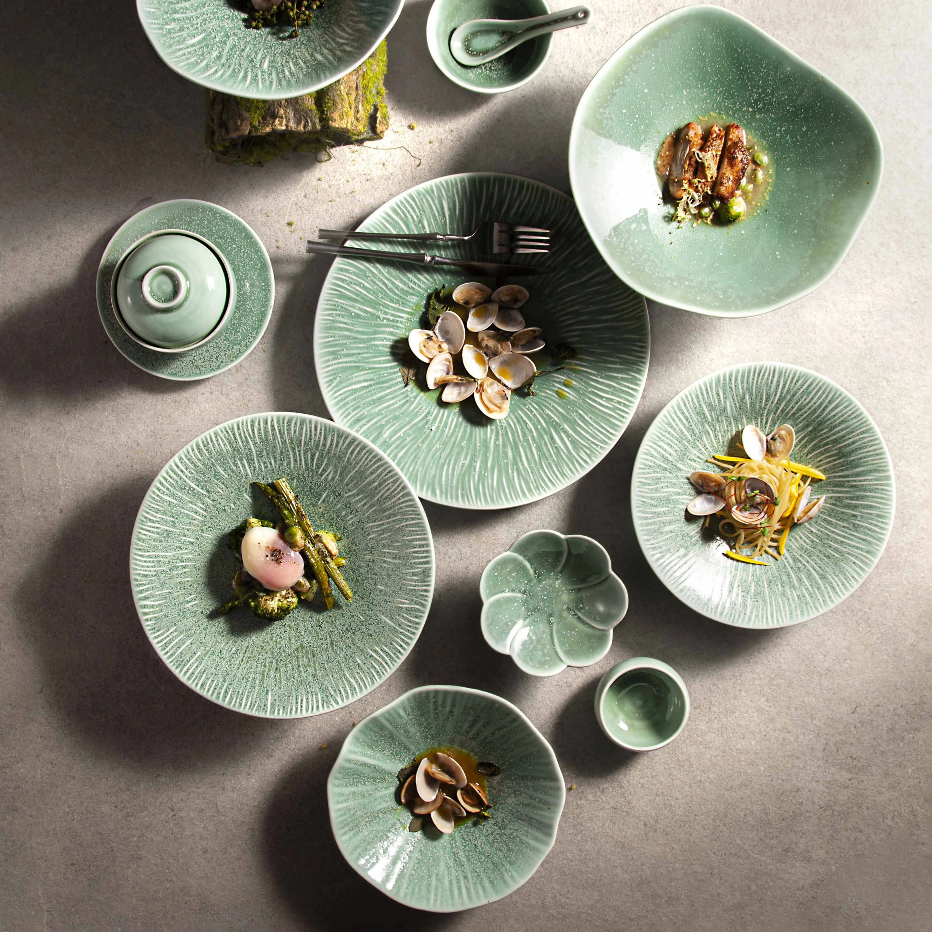 2024 Klin Green Line Ceramic Tableware Set Wholesale Price Summer ...