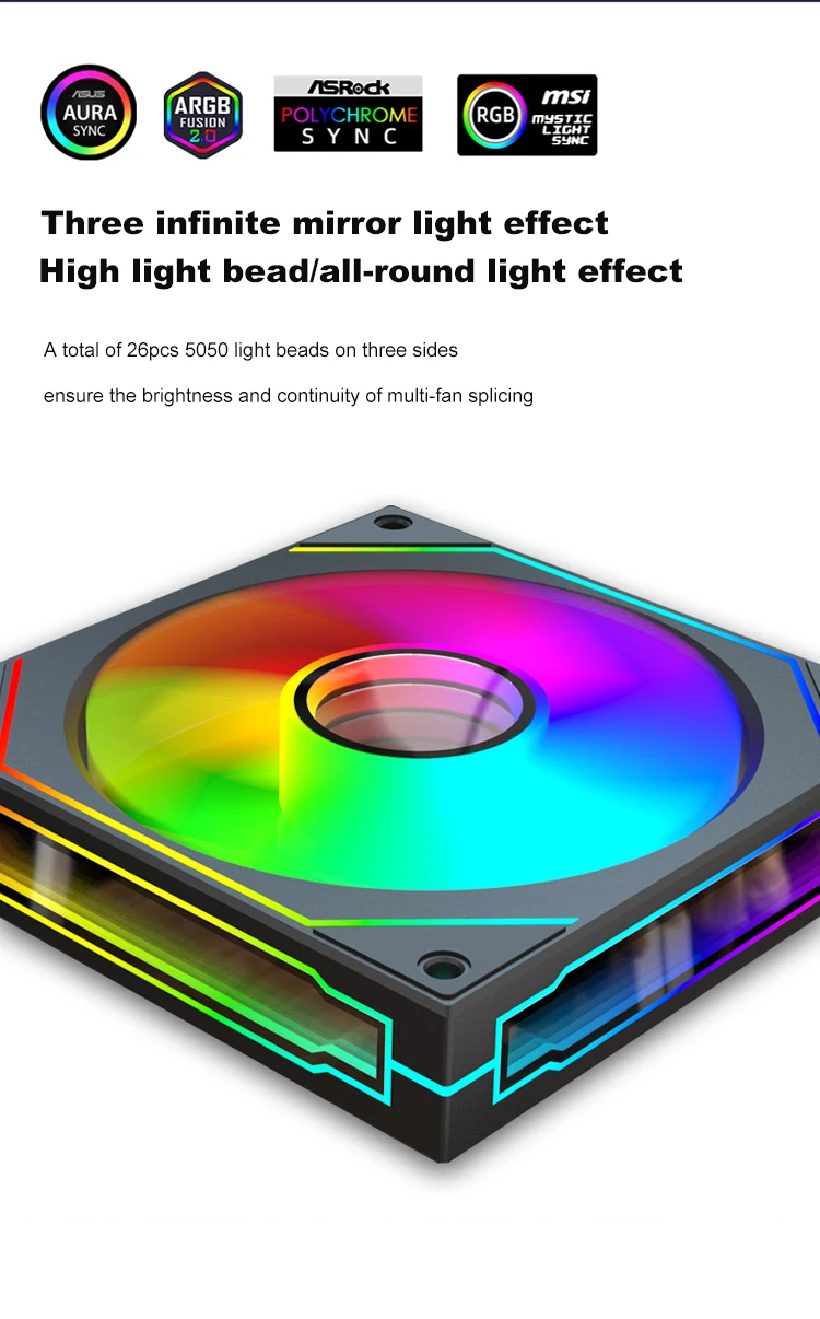 2024 New Argb Mirror Cooler Fans With Controller Oem Pc Case Fans ...