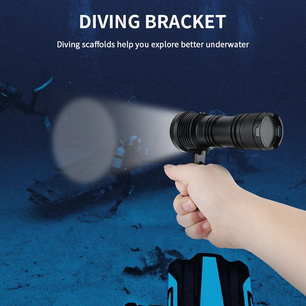 1000 Lumens 18650/26650 Rechargeable Led Flashlight Torch Light Diving ...