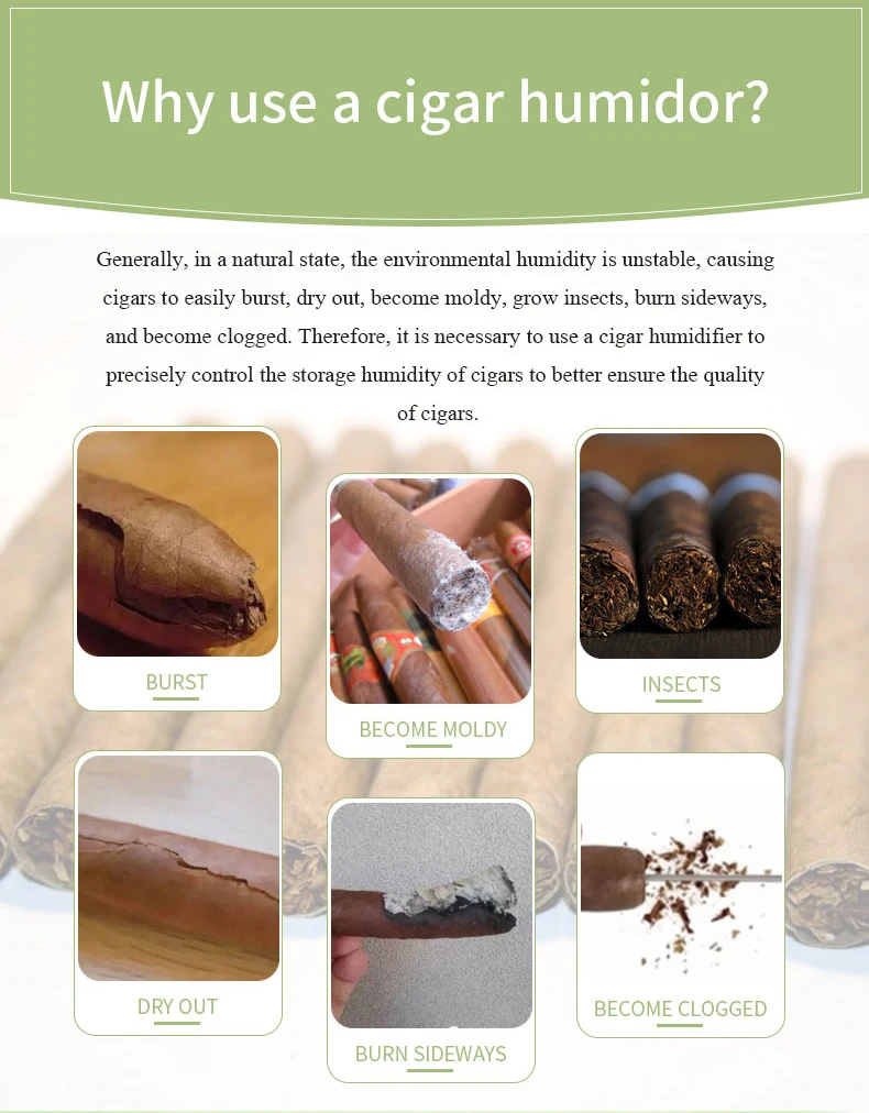 Customizable 10g Rh 62% Cigar Humidor Box Case Accessories 2 Way 2-way ...