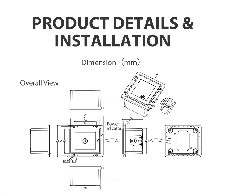 Y80 Embedded Waterproof QR Code Scanner for Outdoor Control