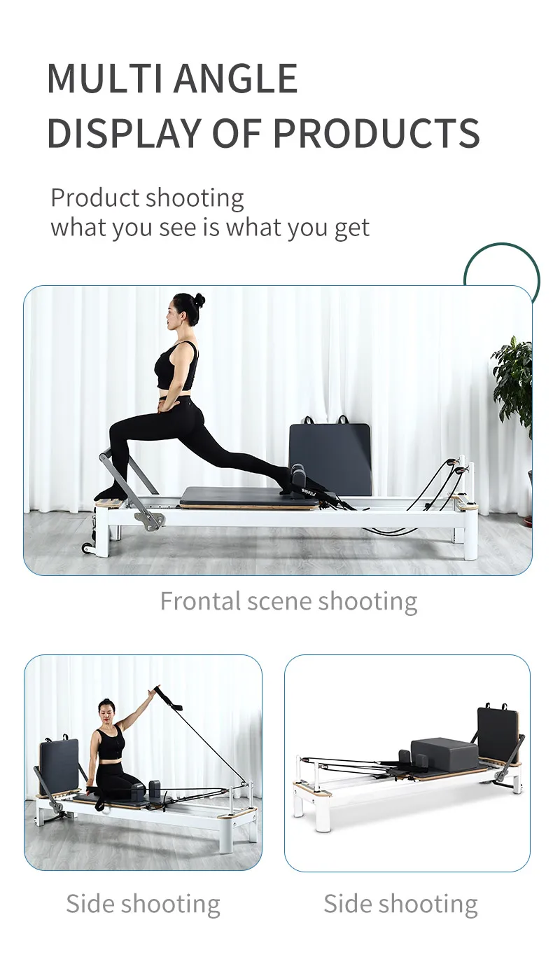 Pilates Reformer Package with Vertical Stand - Black Aluminum