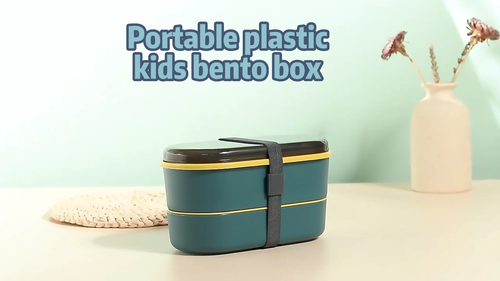 Small Simple Student Kids Plastic Partitioned Food Container Double ...