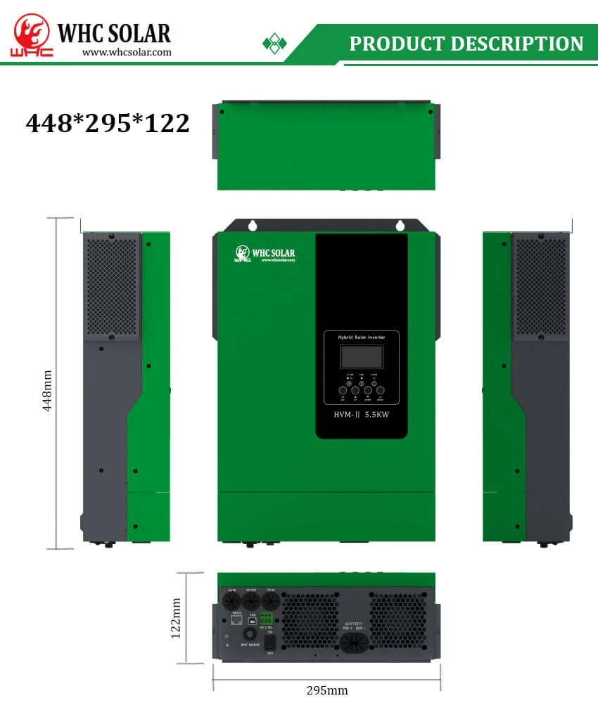 Whc High Efficiency Dc To Ac 5.5kw Pure Sine Solar Power Inverter ...