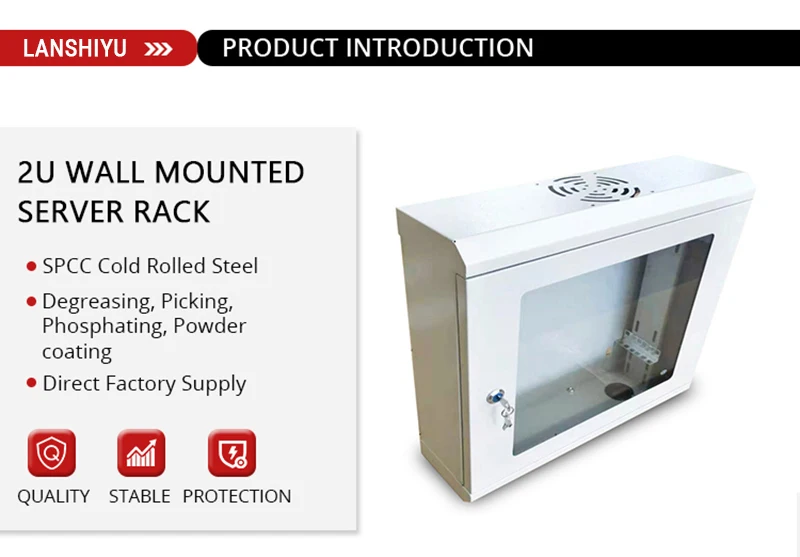 Factory Indoor 2U Server Rack Cabinet 2u Wall Mount Network Rack with ...