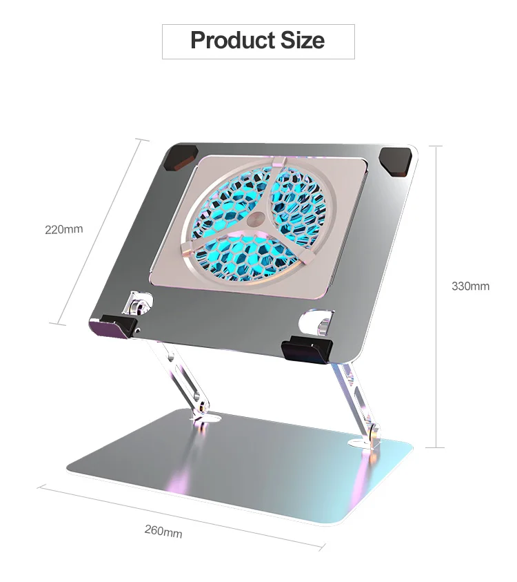Portable Adjustable Gaming Laptop Stand And Fan Cooler Aluminum ...