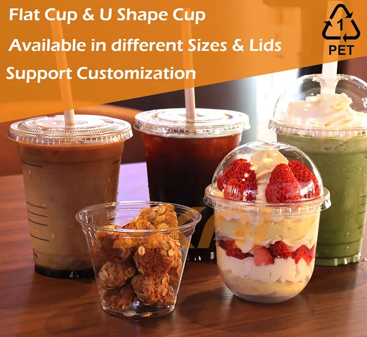 Factory Direct Sell Plastic Cups With Sip Through Lids Clear Tea Coffee ...