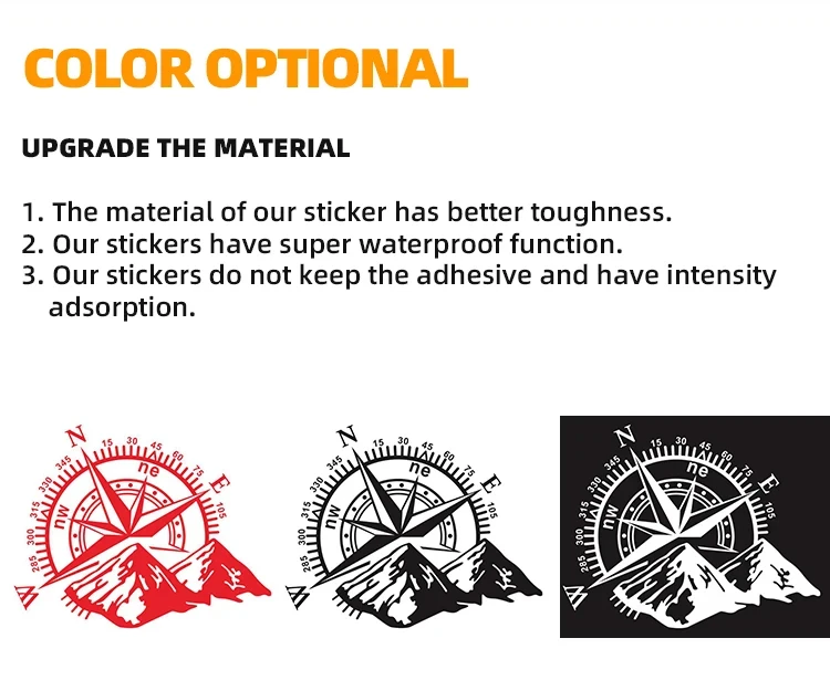 Car Sticker Decorative 4x4 Compass Rose Navigate Mountain Offroad ...