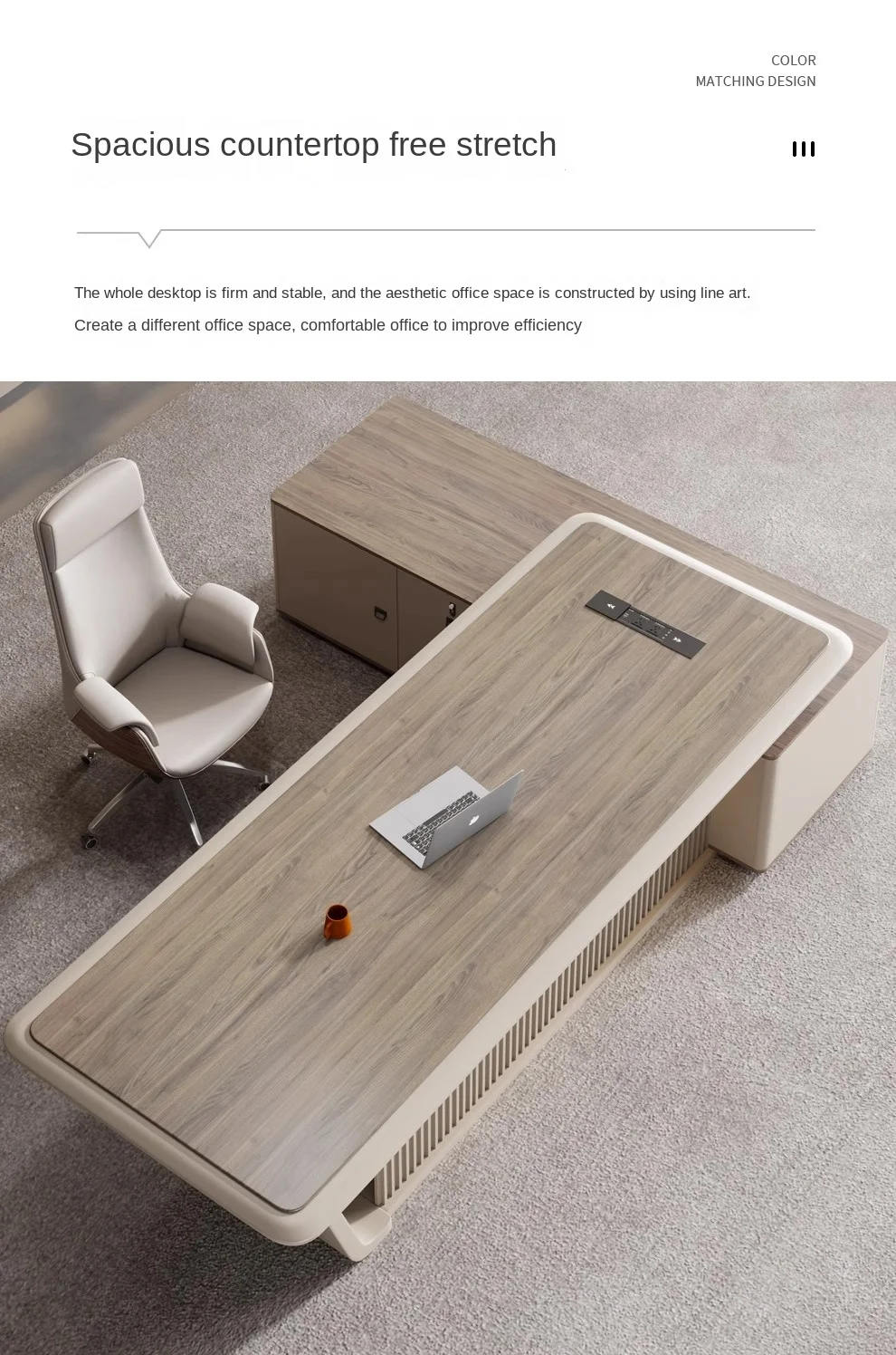 Modern Light Luxury Boss Office Desk Chair Combination