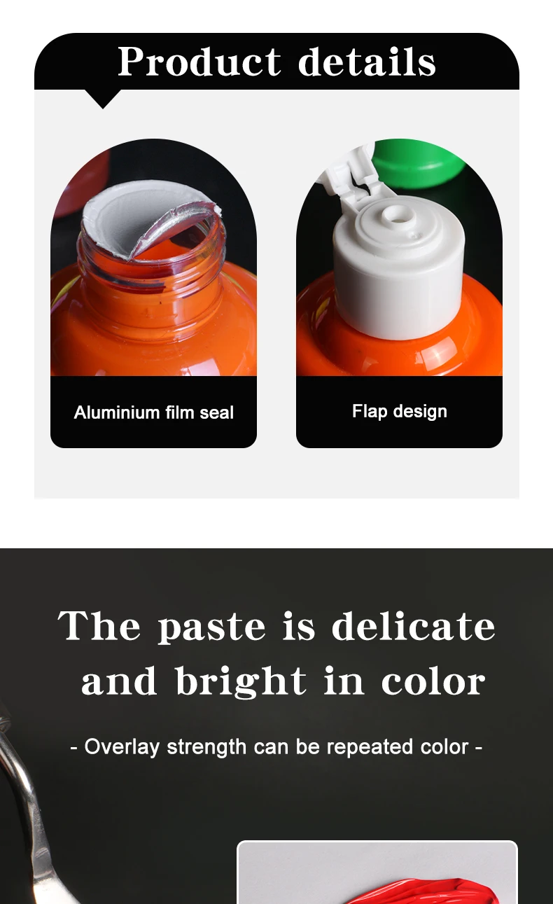 Professional Artists Acrylic Colour Paint - 500ML Bottles