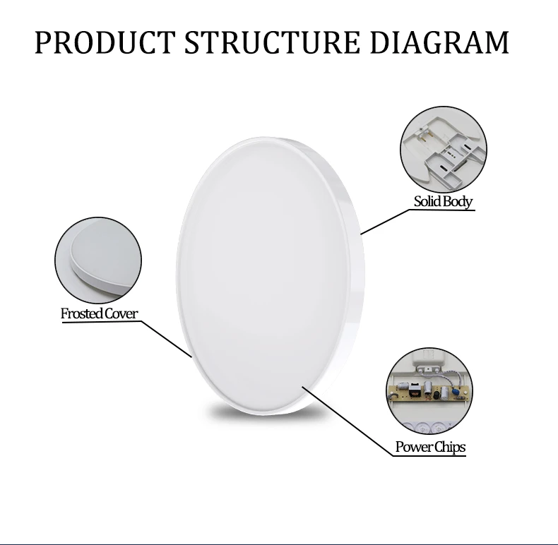 Simple Led Living Room Ceiling Lamp Round Bedroom Slim Wood For Home ...