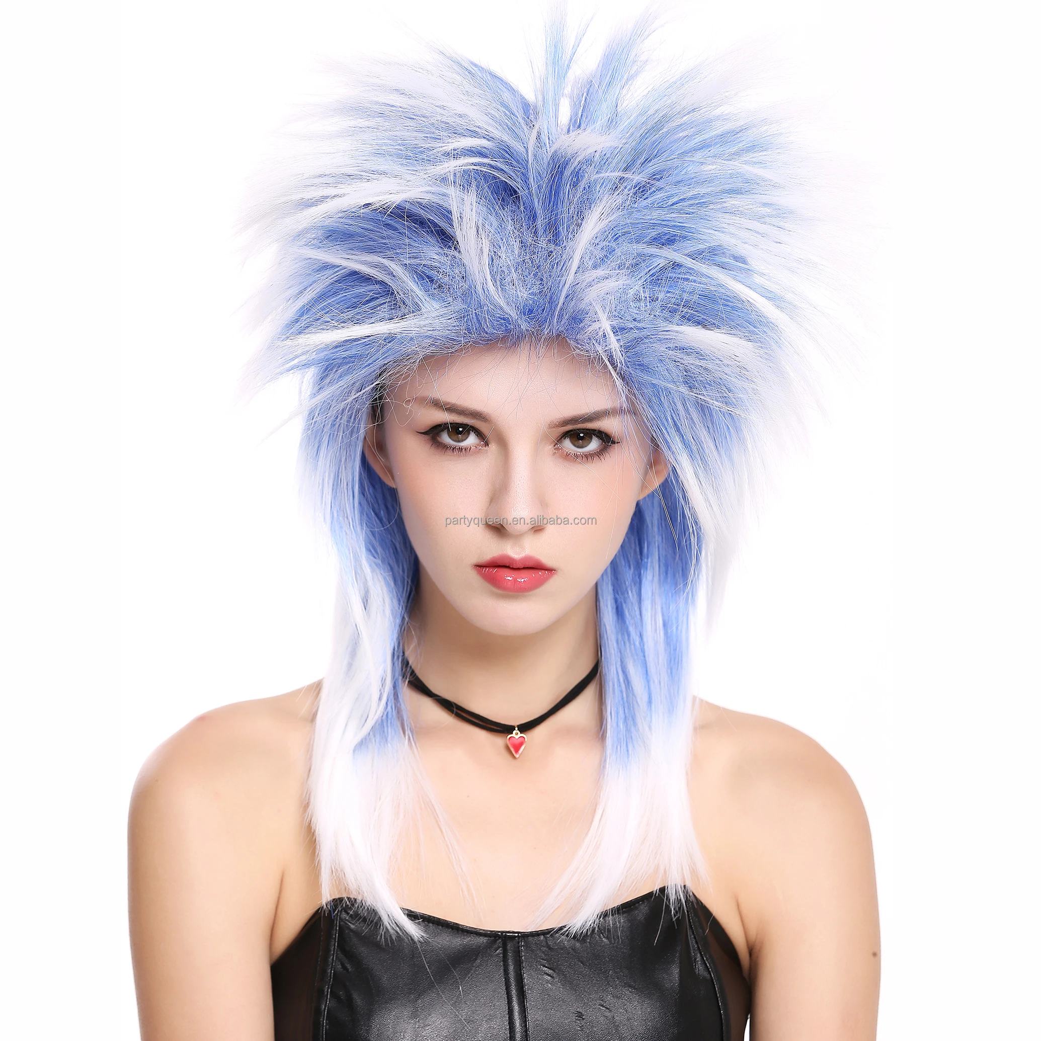 Red Mullet Wig 80s Spiked Rocker Wig Halloween Costume