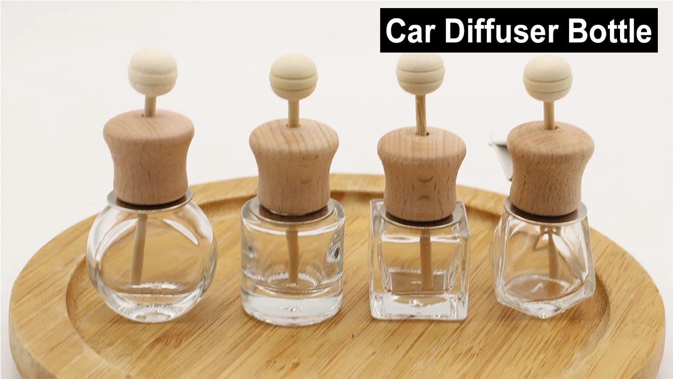 Empty Mini 8ml Square Shape Glass Car Parfum Diffuser Container Car ...