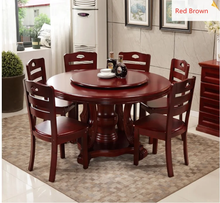8 Seat Wooden Rotating Dining Round Table And Chair Set - Buy Upscale ...