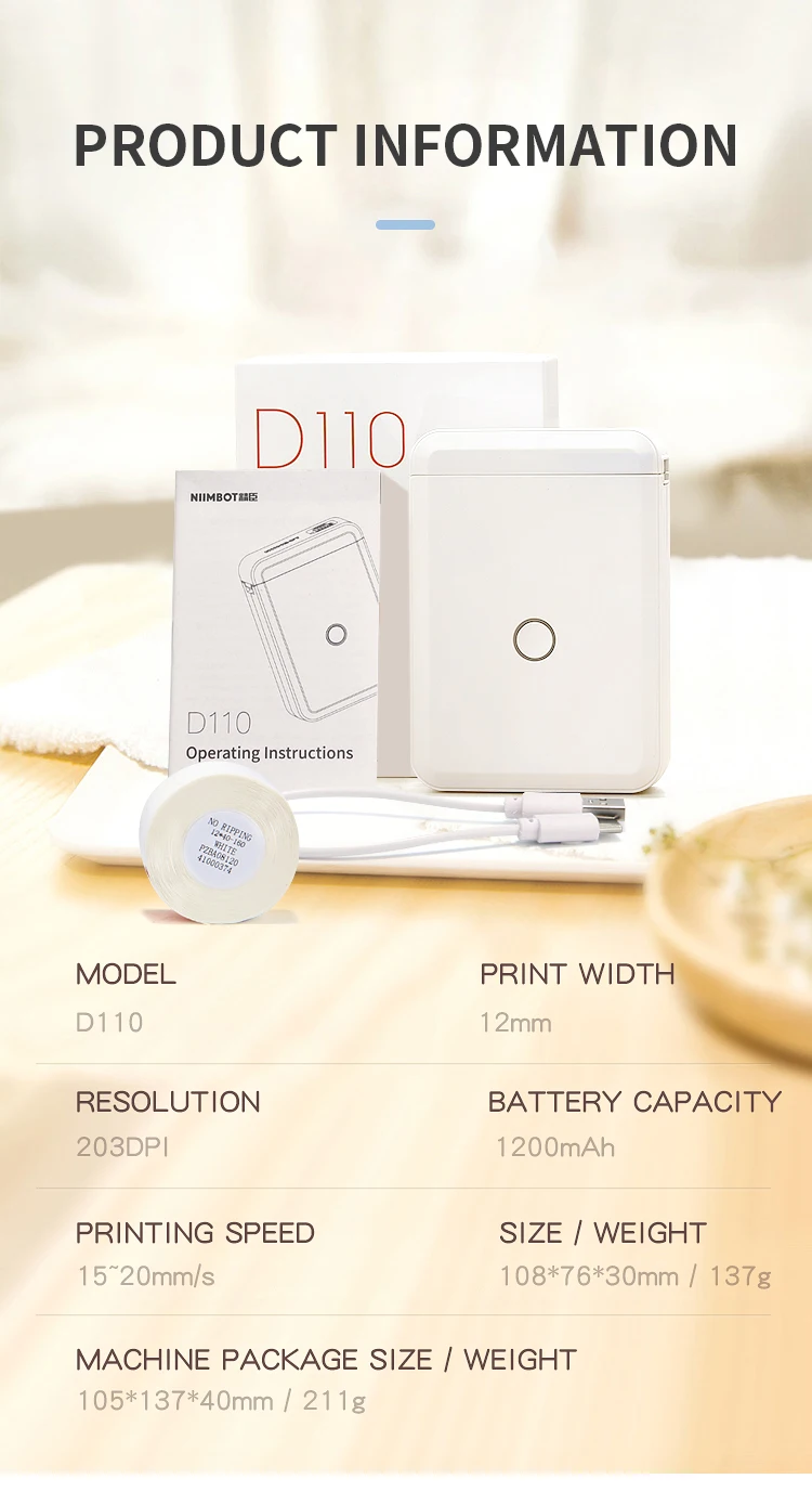 Niimbot Mini Handheld Printer Label Receipt Handy Home Portable Printer ...