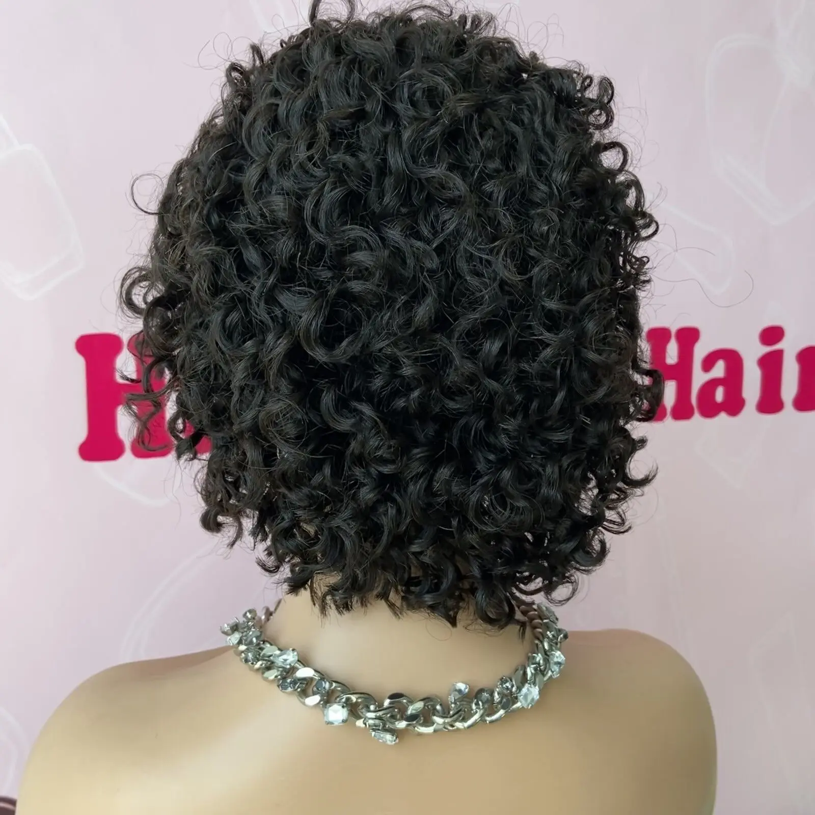 Afro Curl Pixie Cut Lace Frontal Pixie Full Lace No Glue Lace Front Pixie Wigs Human Hair For