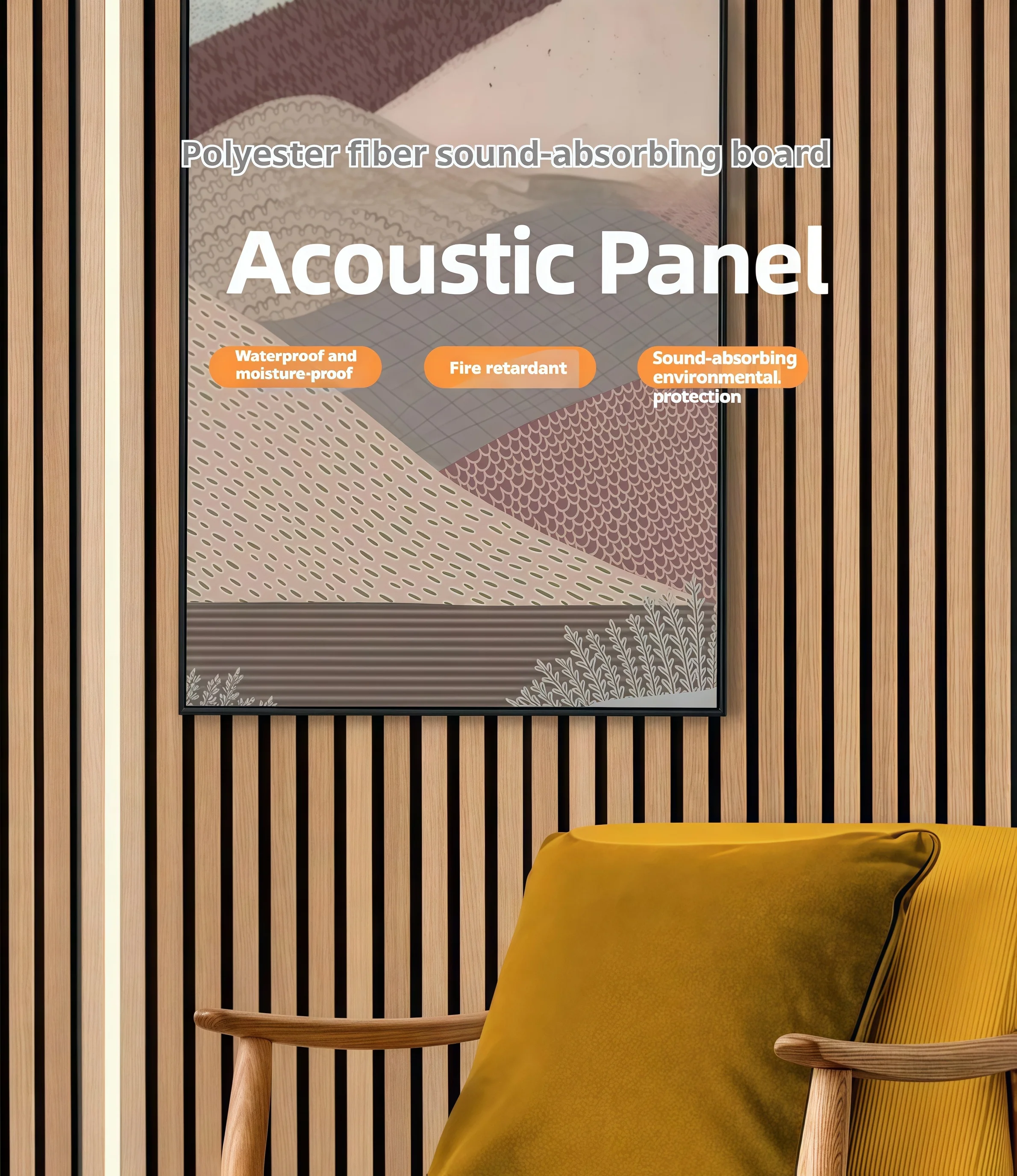 0n Sale Wooden Slat Sound Absorption Panel Fireproof Decorative Wall ...