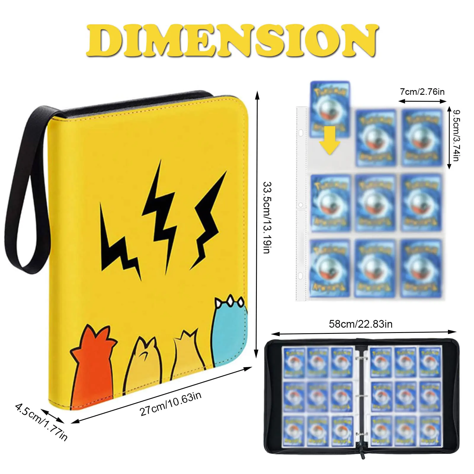 9 Pockets Top Loader Binders Pu Leather Collection Premium Trading Card ...