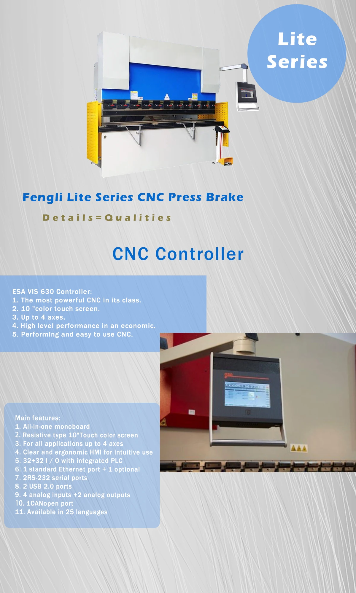 Da53t 500t/6000 Cnc Hydraulic 4-8 Axis Automatic Press Brake Bending ...