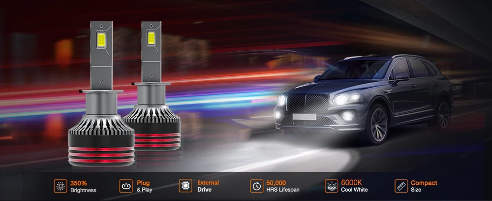 M8 Pro 120w 16000LM Car LED Headlights - Universal Fit