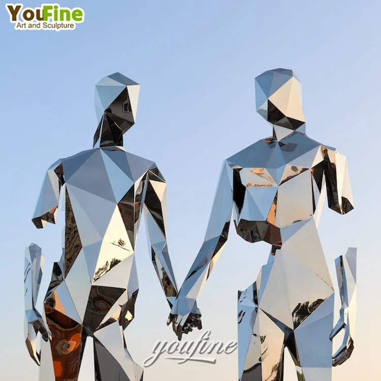 Custom Large Stainless Steel Figures Hold Hands Together Statue ...