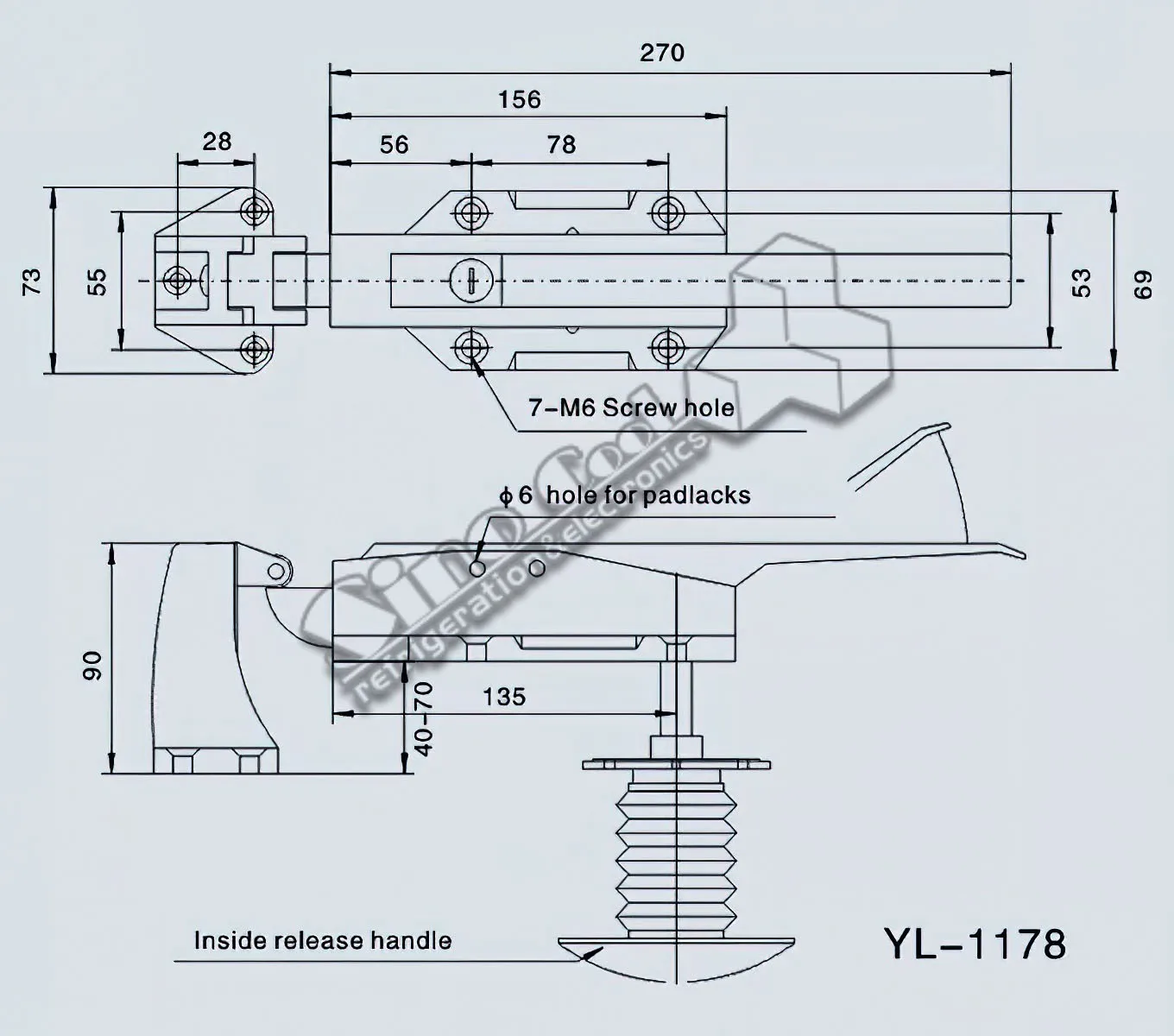 SC-1178 Use for Refrigerator On-off Hinges Cold Storage Door Latch YL ...