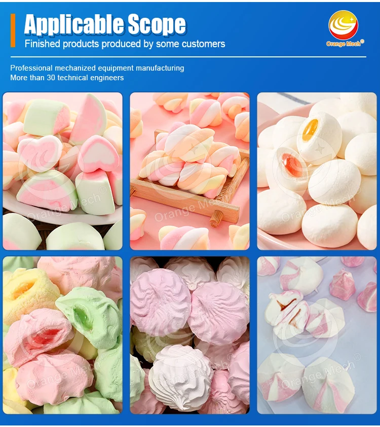 ORME Industural Cotton Candy Pastry Roll Filling Product Line Marshmallow Sandwich Machine ...