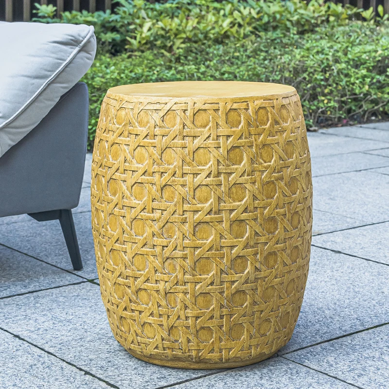 Modern Fluted Furniture Nightstand Glass Garden Stool For Living Room ...