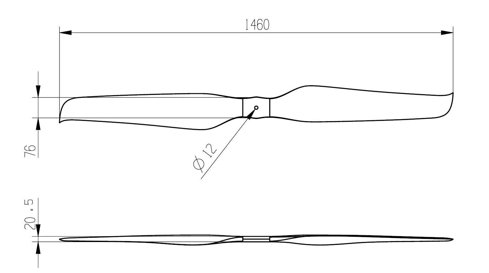 Rayi Heavy Lift Drone Motor Prop 57*19inch Efficient Carbon Fiber ...
