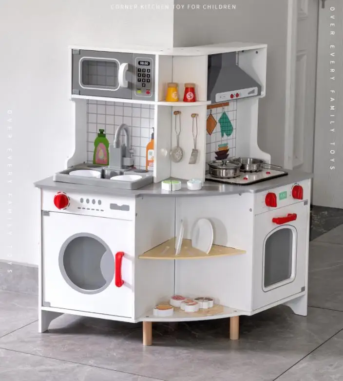 New Design Wooden Kids Corner Kitchen Sound And Light Kitchen Toys With ...
