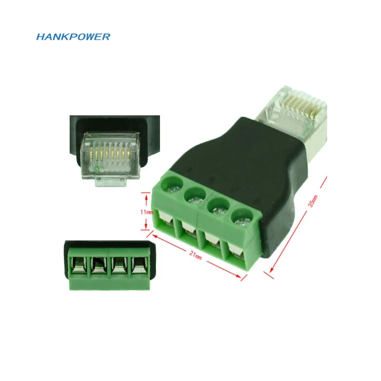 RJ45 to RS485 RJ45 to 4 Pin 4P 4Pin Screw Terminal Adapter Block ...