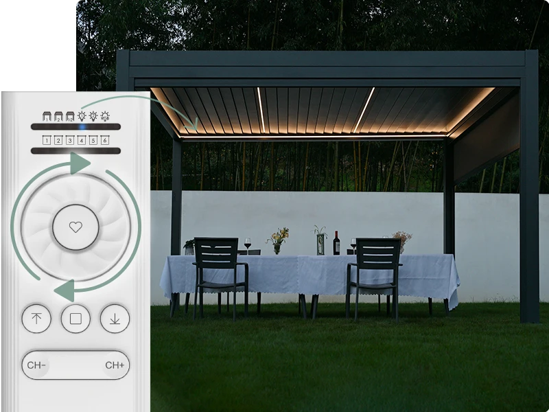 Aluminum Outdoor Aluminum Motorized Louvered Pergola Rainproof ...
