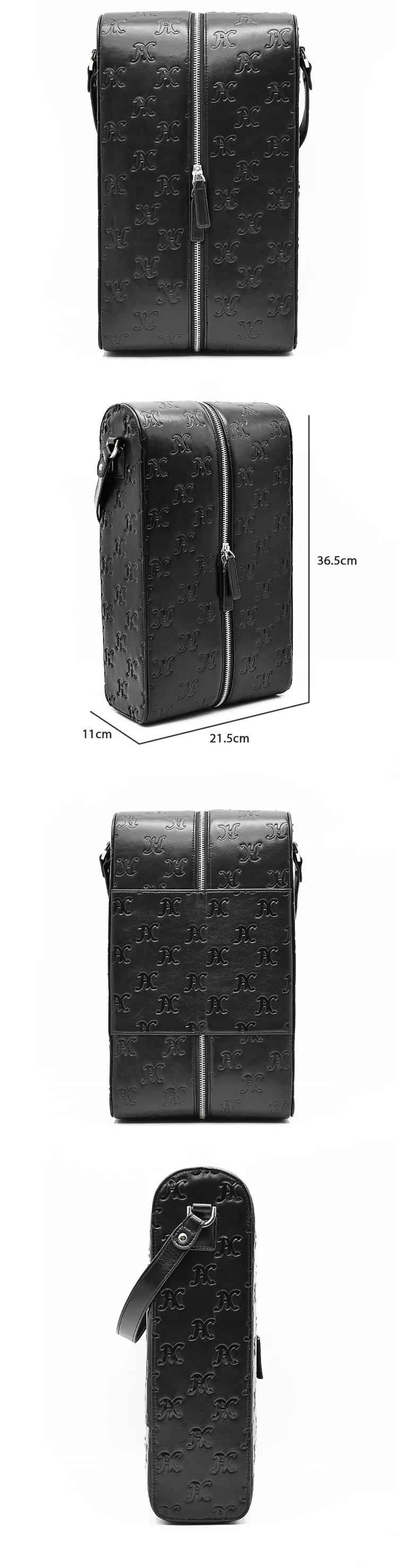 Hand-made Custom Wine Tote Bag - Genuine Leather & Insulated