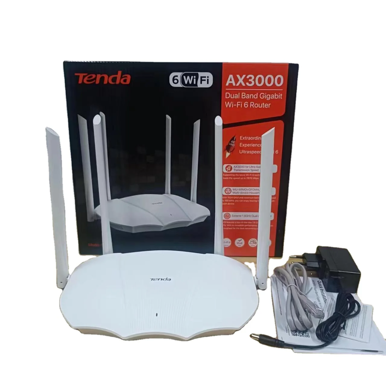 Tenda Ax3000 Dual-band Gigabit Wifi6 Wireless Router 3000m Through-the ...