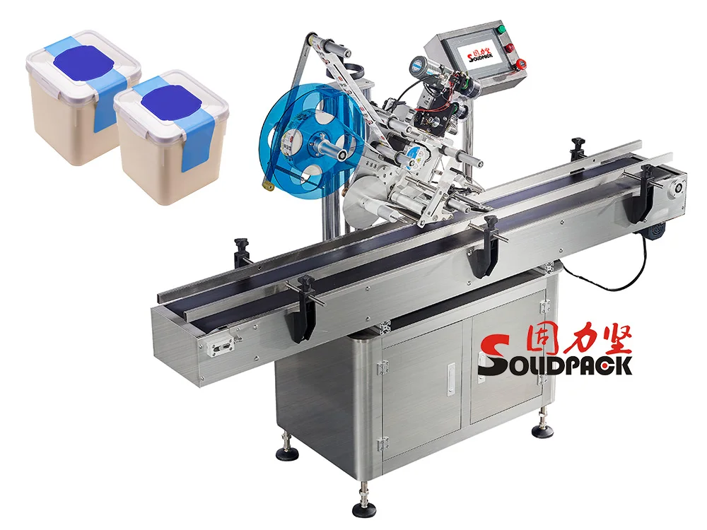 Solidpack Full Automatic Label Sticker Dispenser Bottle Round Capping Top Side High Precision ...
