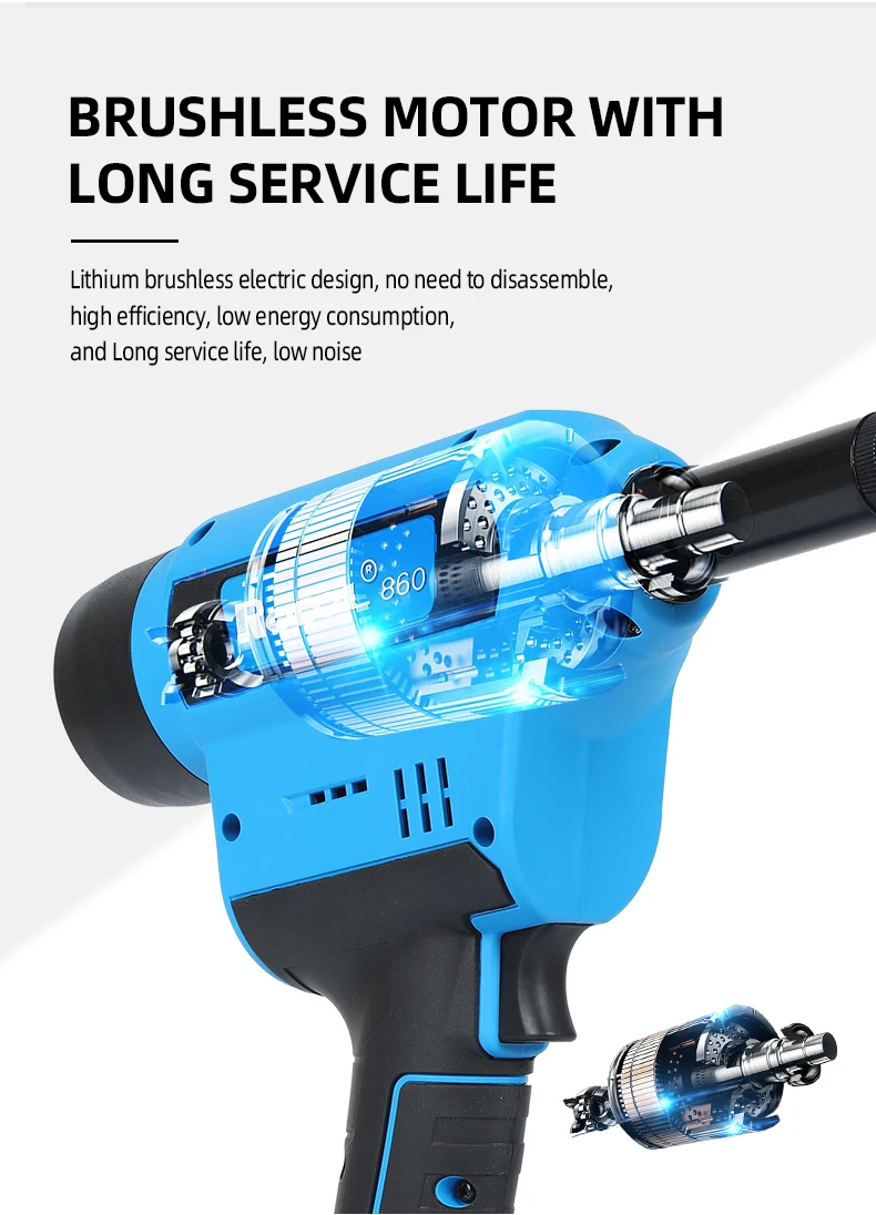 Electric Quick Charge Rl-860 Rivet Nut Gun Easy Operation Convenient ...